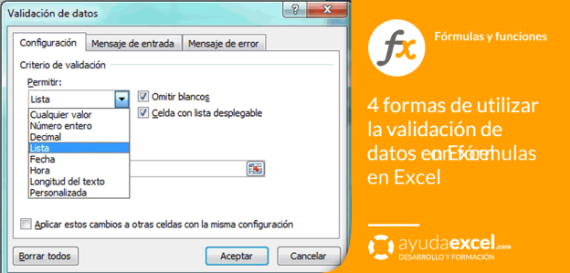 4 ejemplos de utilización de validación de datos con fórmulas - Ayuda Excel