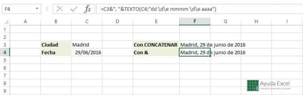 Cómo unir textos con fechas - Ayuda Excel