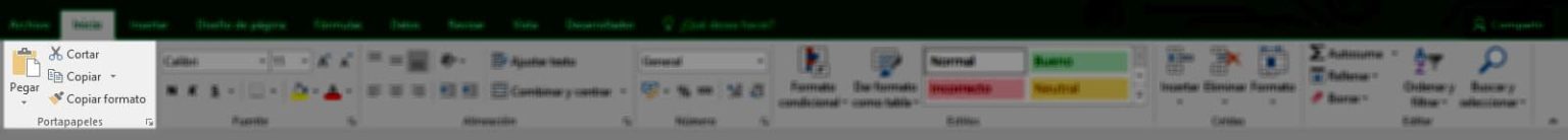 Mapa de la Cinta de opciones de Excel - Ayuda Excel