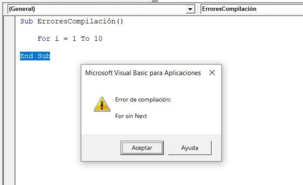 Los errores en VBA - Ayuda Excel