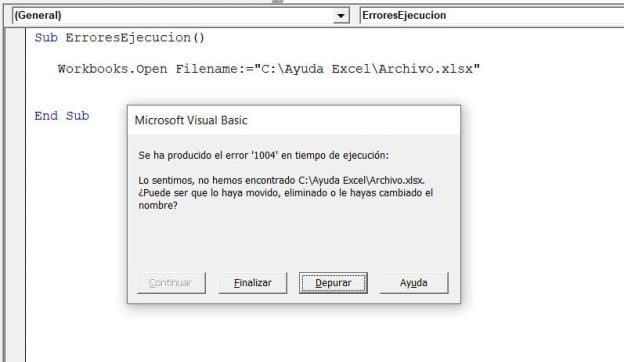 Los errores en VBA - Ayuda Excel