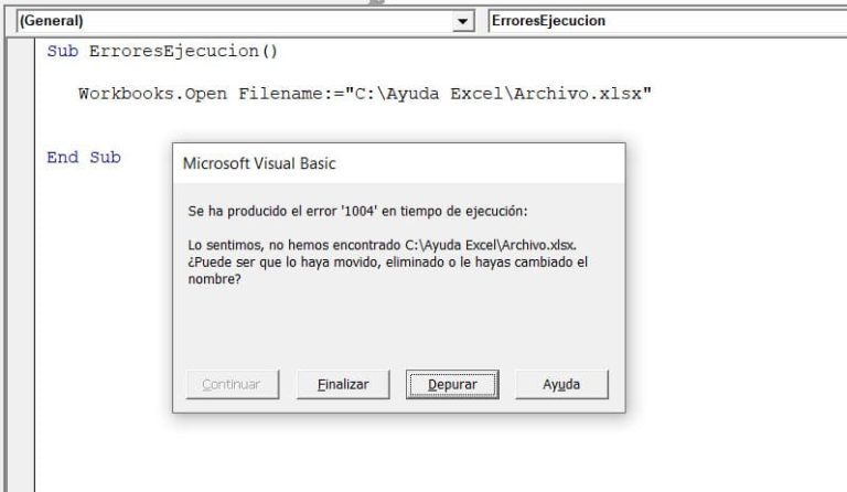 Los errores en VBA - Ayuda Excel